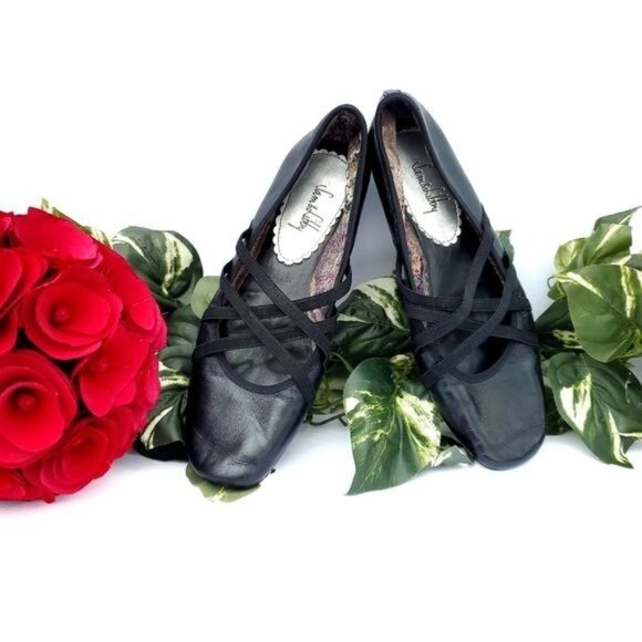Shoes | Vintage Sam Libby 200s Black Leather Ballet Flats Balletcore ...